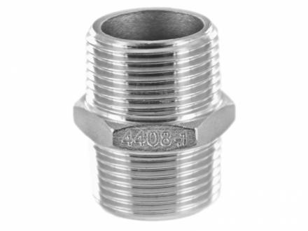 Dubbele nippel RVS | Reefhors Slangen & Koppelingen